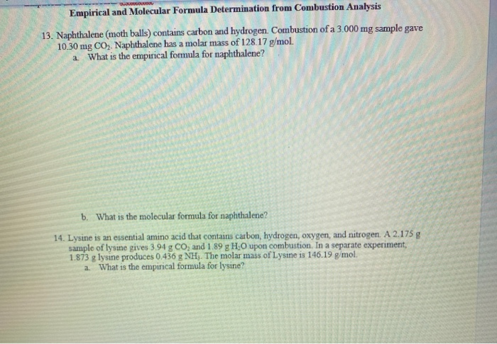 Solved Simple Empirical Formula and Molecular Formula | Chegg.com