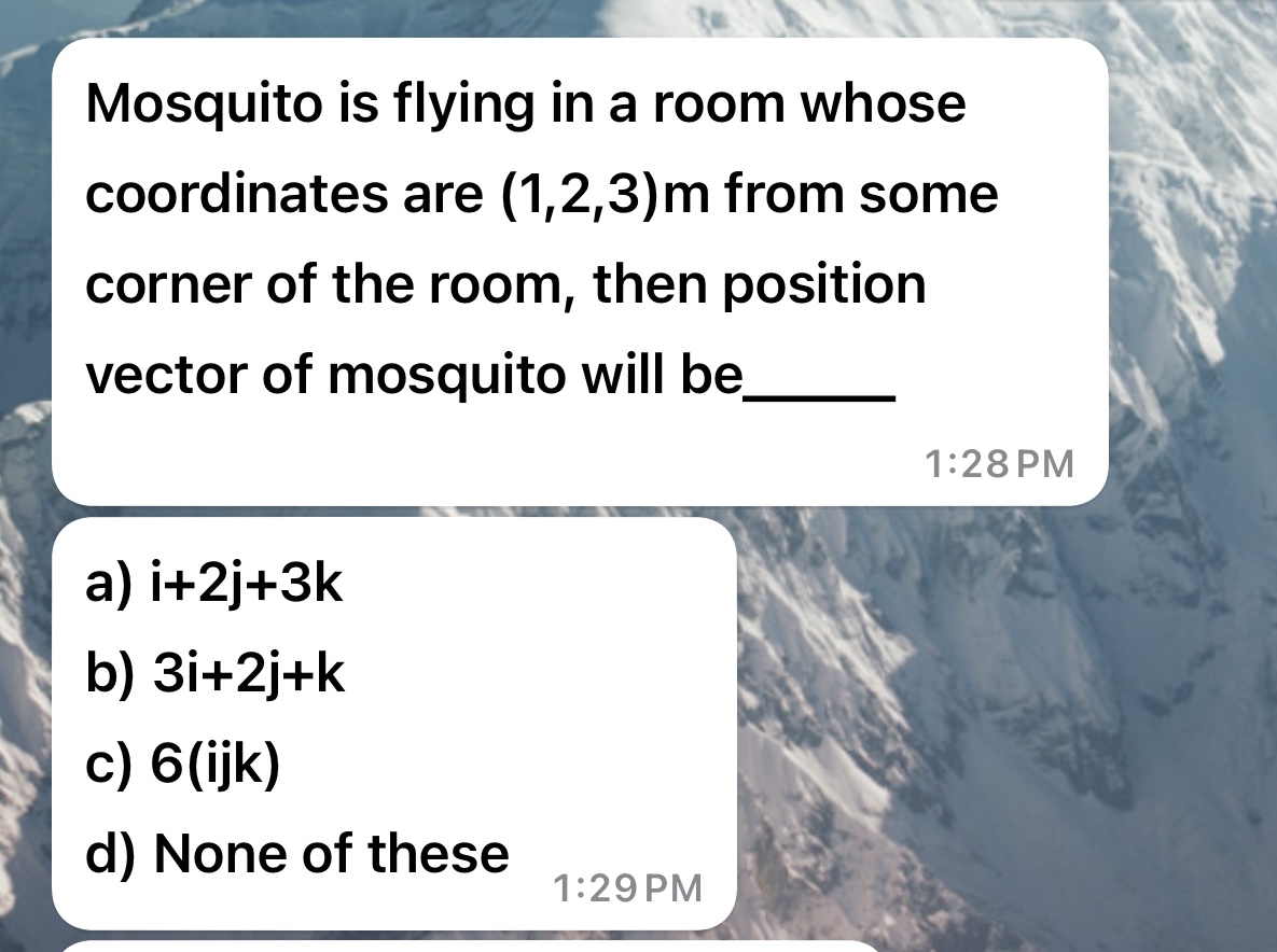 Solved Mosquito is flying in a room whose coordinates are | Chegg.com