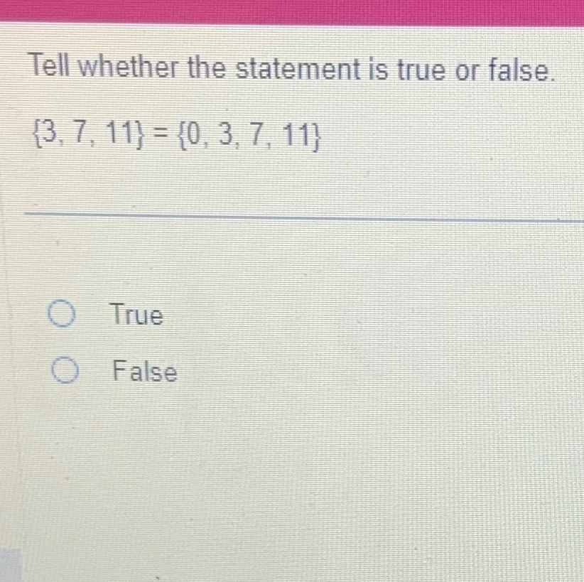 Solved Tell whether the statement is true or | Chegg.com