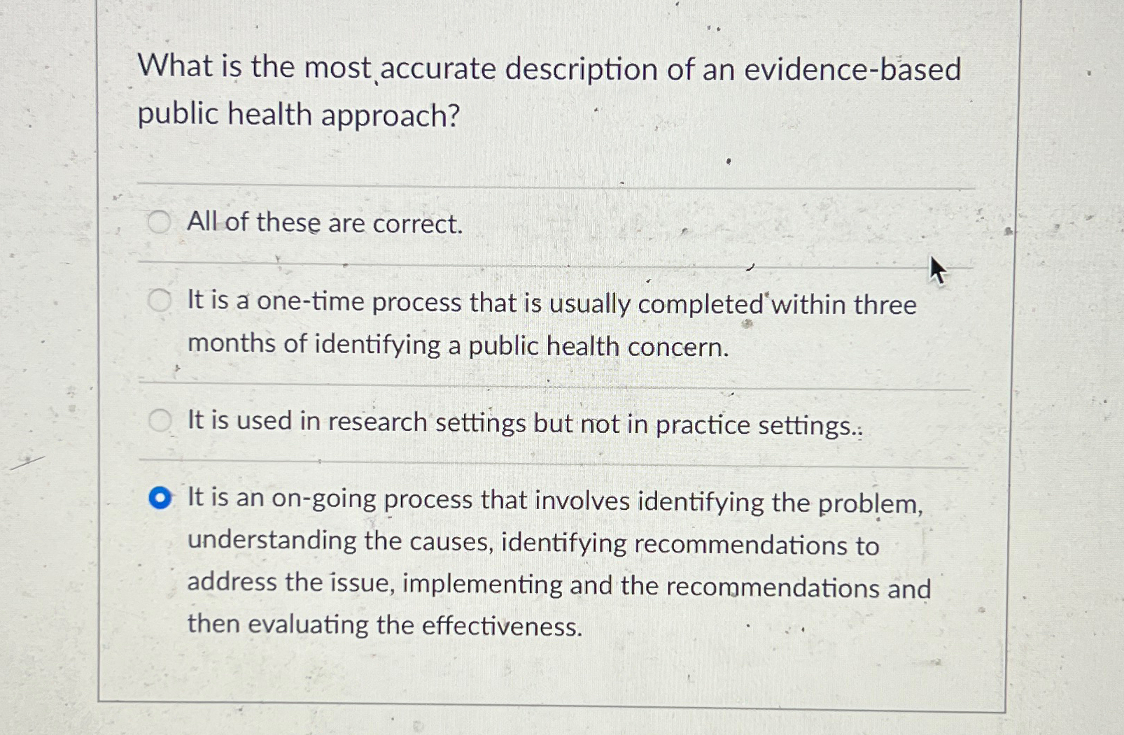 Solved What is the most accurate description of an | Chegg.com