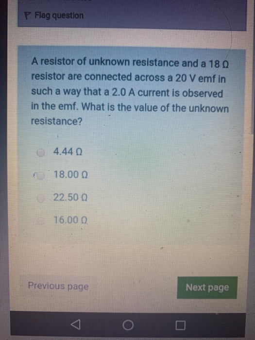 Solved P Flag question A resistor of unknown resistance and | Chegg.com