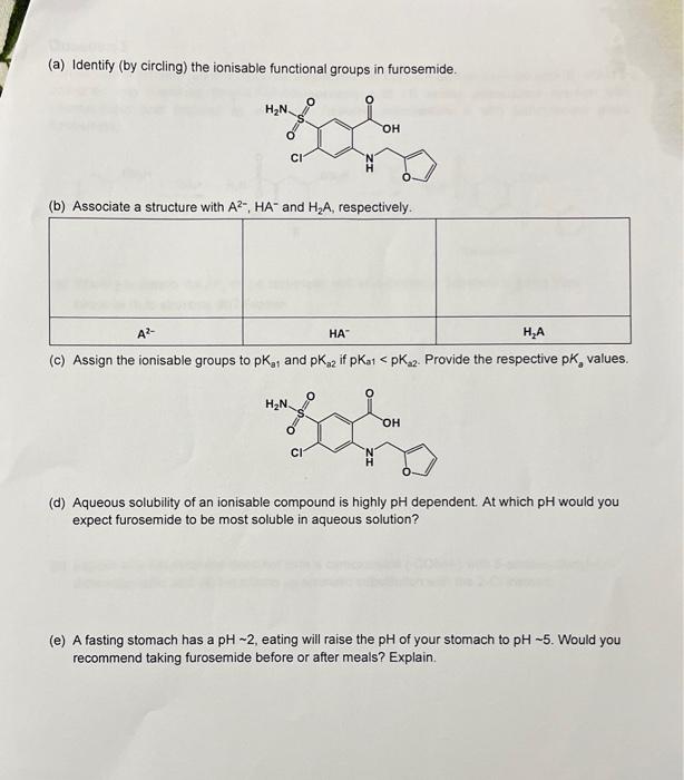 Solved Question 2 Furosemide Is Synthesized In A Relatively
