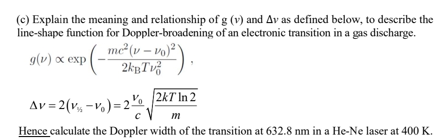 Solved (c) ﻿Explain the meaning and relationship of g(v) | Chegg.com