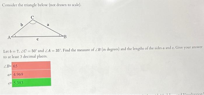 Consider the triangle below (not drawn to scale). Let | Chegg.com