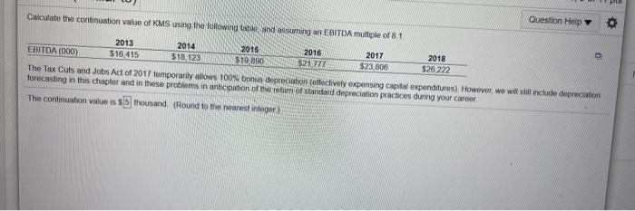 Solved Calculate the continuation value of KMS using the | Chegg.com
