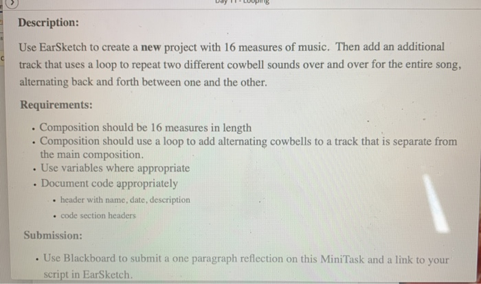 Solved Use EarSketch to create a new project with 16 | Chegg.com