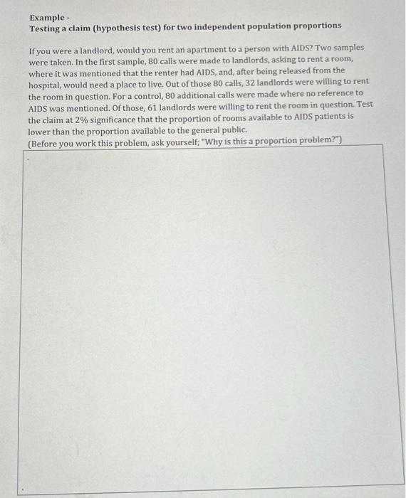 Solved Example Testing A Claim Hypothesis Test For Two