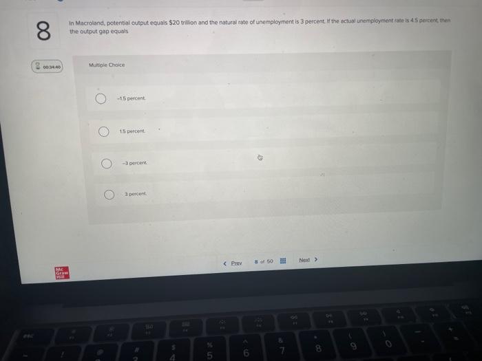 Solved 8 In Macroland potential output equals $20 trillion | Chegg.com