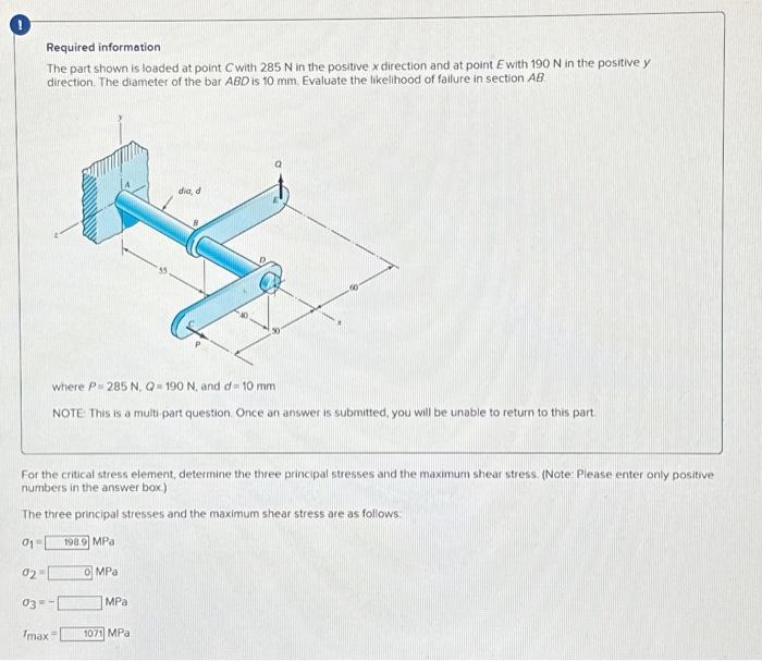 Solved Required information The part shown is loaded at | Chegg.com