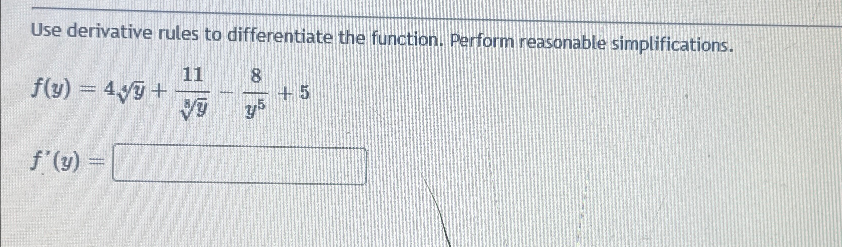 Solved Use derivative rules to differentiate the function. | Chegg.com