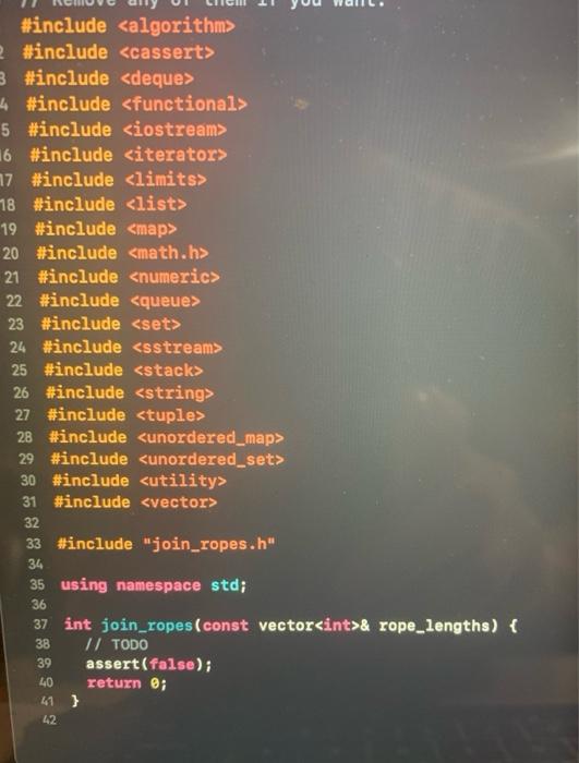 Solved . Given n ropes, find the minimum cost of connecting | Chegg.com