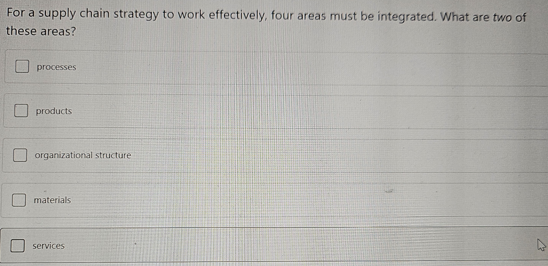 Solved For a supply chain strategy to work effectively, four | Chegg.com