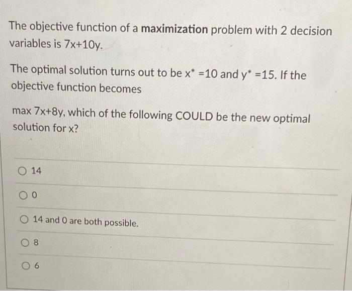 Solved The objective function of a maximization problem with | Chegg.com