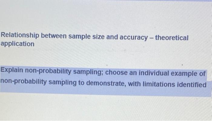 Solved Relationship between sample size and accuracy - | Chegg.com