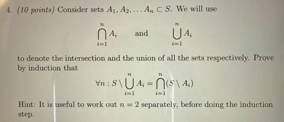 Solved (10 ﻿points) ﻿Consider sets A1,A2,dotsAnsubS. We | Chegg.com