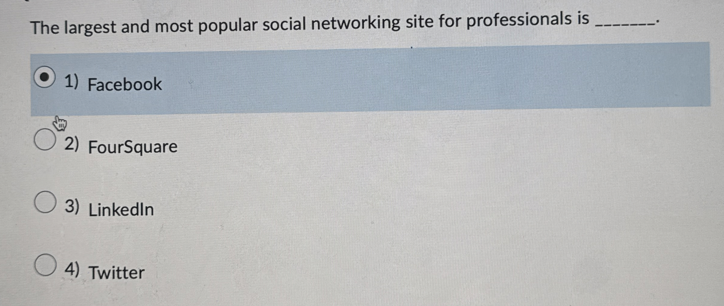 Solved The largest and most popular social networking site | Chegg.com