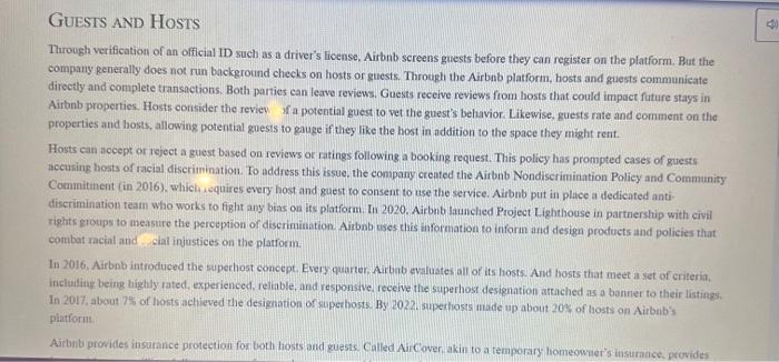 Airbnb provides insurance protection for both hosts | Chegg.com