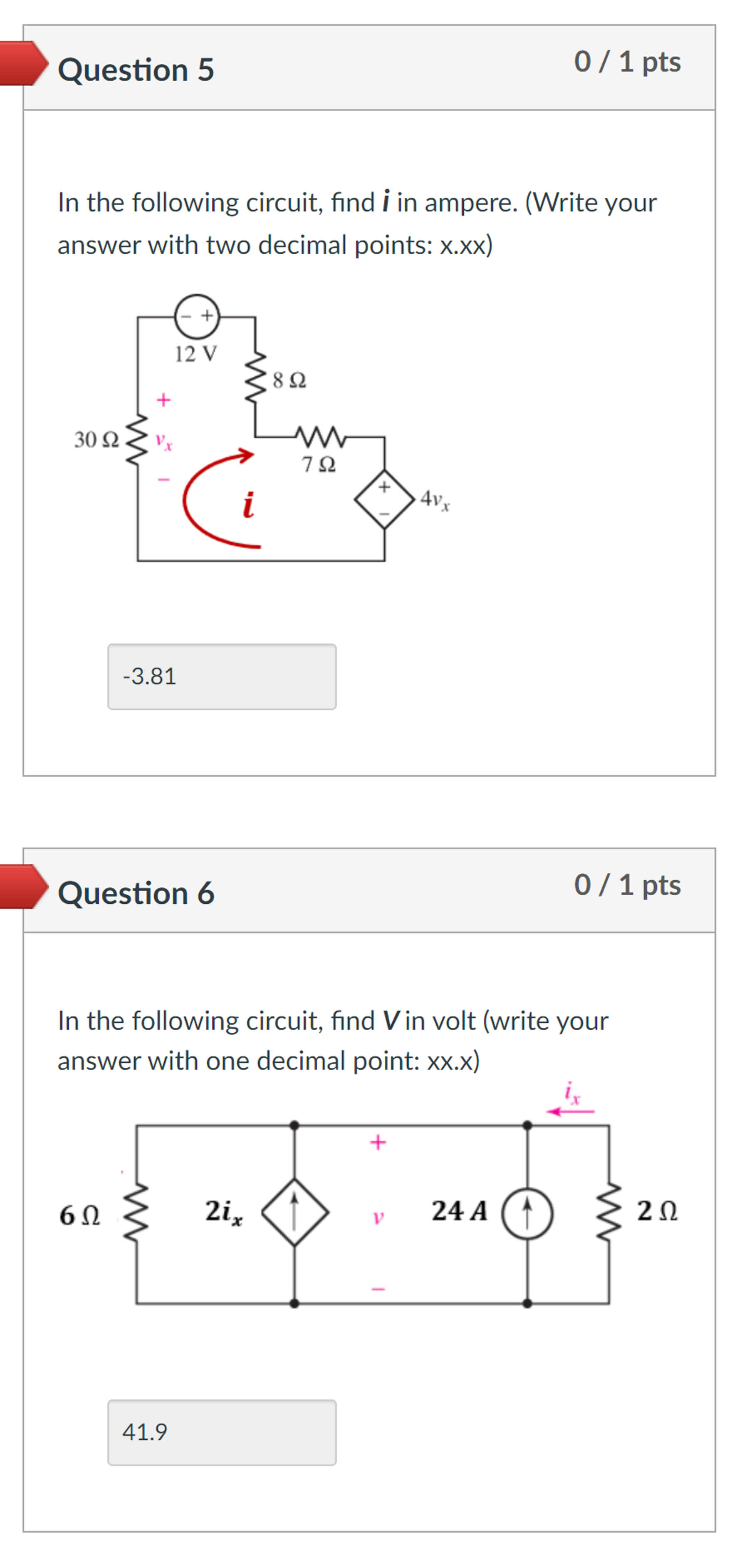 Solved Question 501 ﻿ptsIn the following circuit, find i ﻿in | Chegg.com