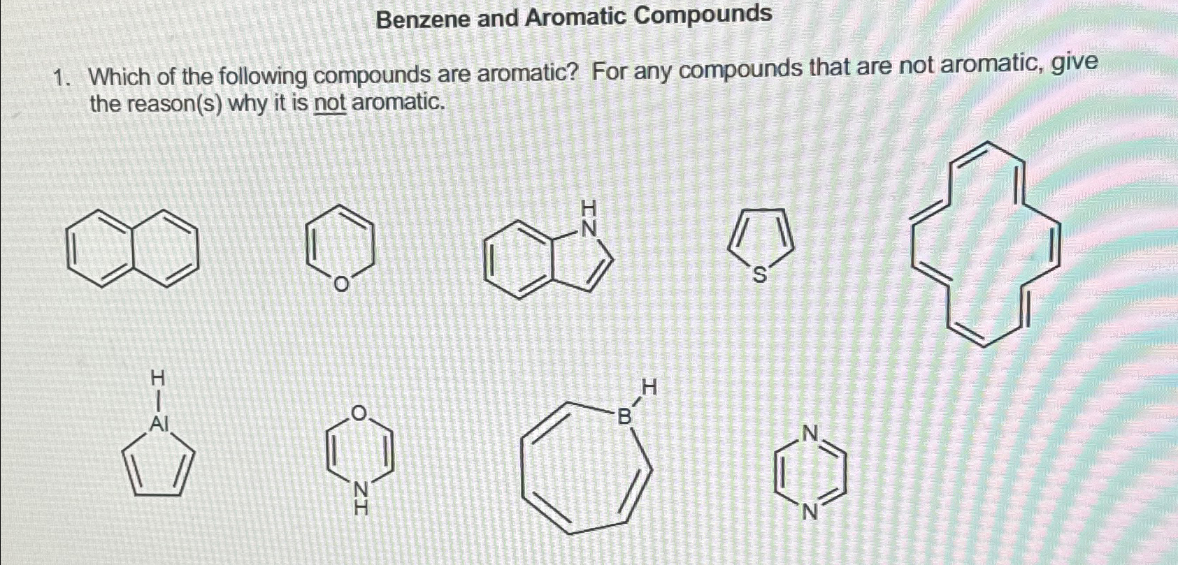 Solved Benzene and Aromatic CompoundsWhich of the following | Chegg.com