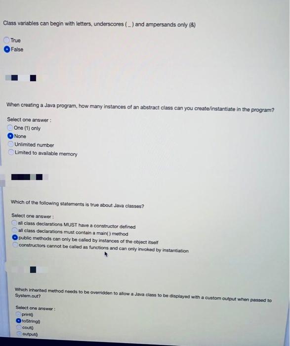 Solved Class variables can begin with letters, underscores ( | Chegg.com