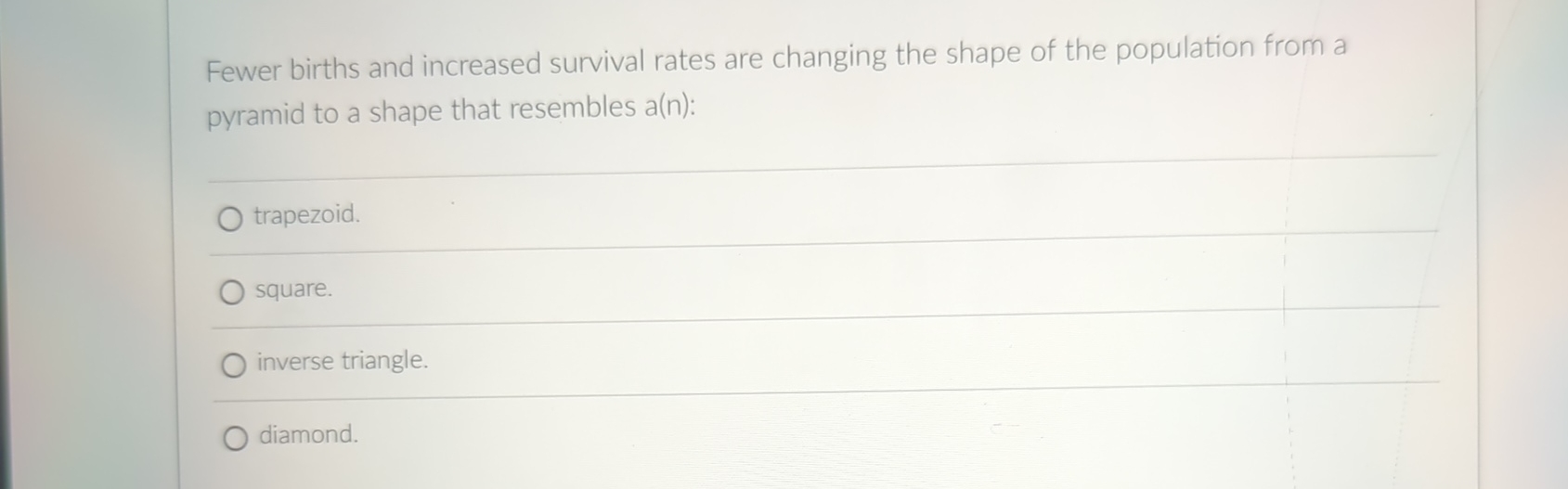 Solved Fewer births and increased survival rates are | Chegg.com