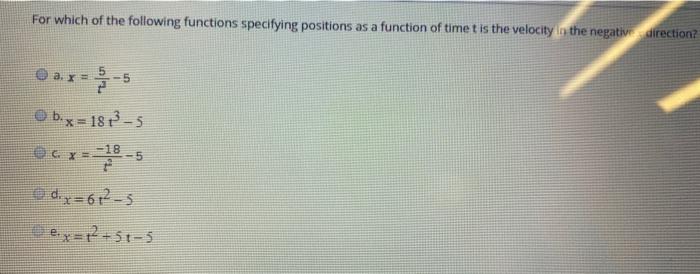 Solved For which of the following functions specifying | Chegg.com