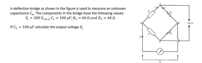 Solved A deflection bridge as shown in the figure is used to | Chegg.com