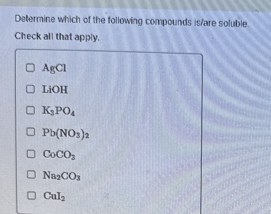 Solved Determine which of the following compounds islare | Chegg.com