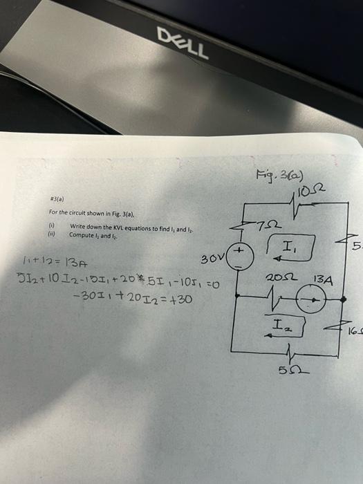 Solved H3(a) For the circult shown in Fig. 3(a), (i) Write | Chegg.com