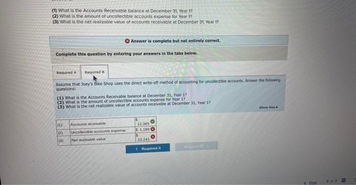 Solved Joey's Bike Shop sells new and used bicycle parts. | Chegg.com