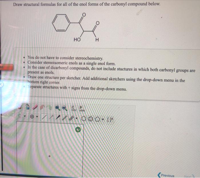 Solved Draw structural formulas for all of the enol forms of | Chegg.com