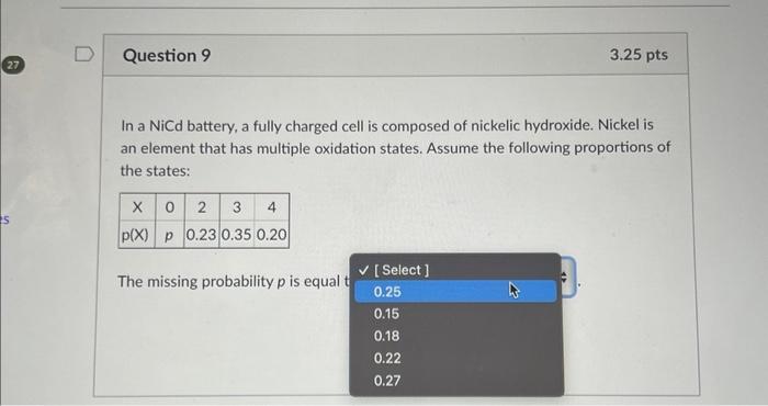 Solved In a NiCd battery, a fully charged cell is composed | Chegg.com