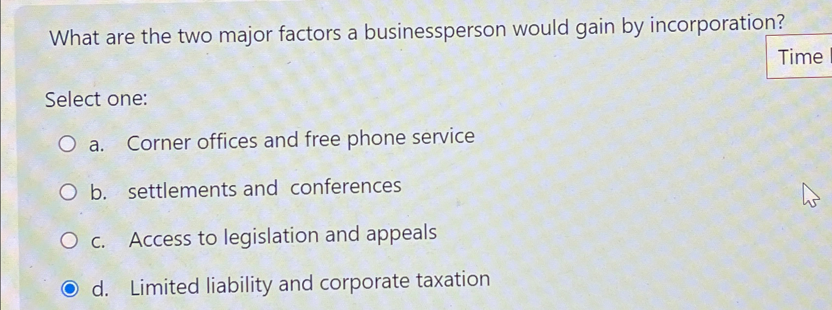 Solved What are the two major factors a businessperson would | Chegg.com