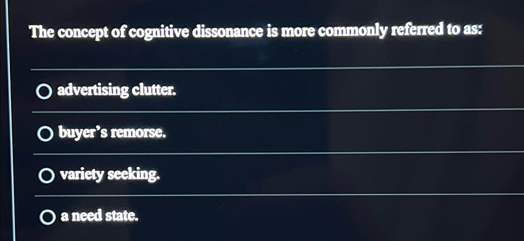 Solved The concept of cognitive dissonance is more commonly | Chegg.com