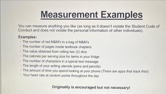 Solved Operationally define a variable - e.g., "Amount of | Chegg.com