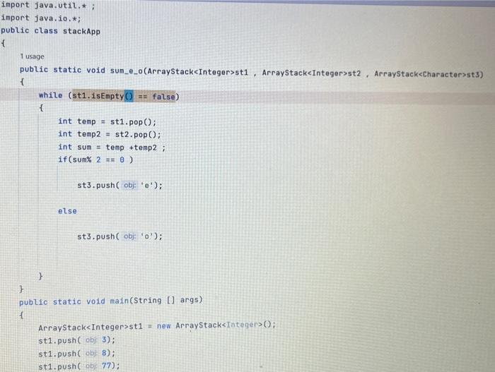 Solved Part \#1: Write a method called sum e o in a class | Chegg.com