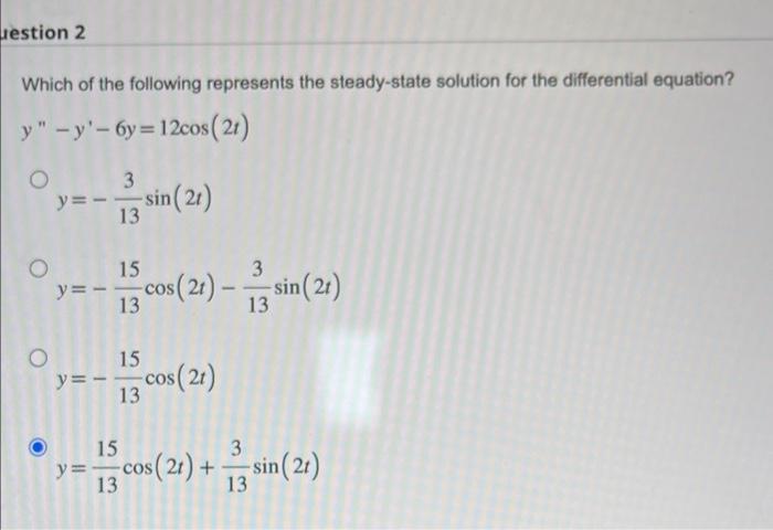 Solved Determine the form of a particular solution of the | Chegg.com