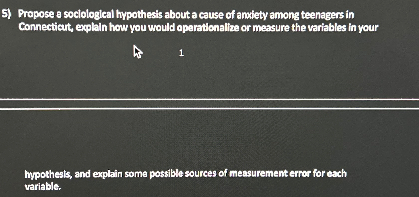Solved Propose a sociological hypothesis about a cause of | Chegg.com