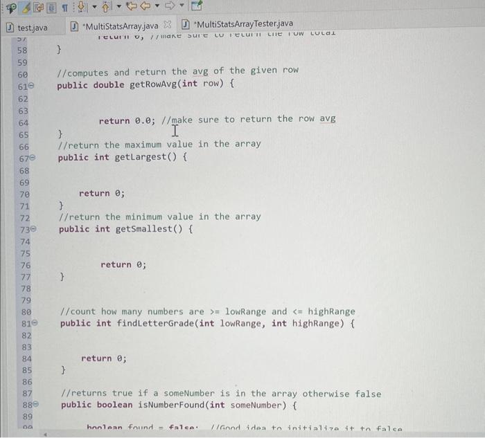 Solved CSC110AB Ch 7 Program 2: MultiStatsArray - using a 2D | Chegg.com
