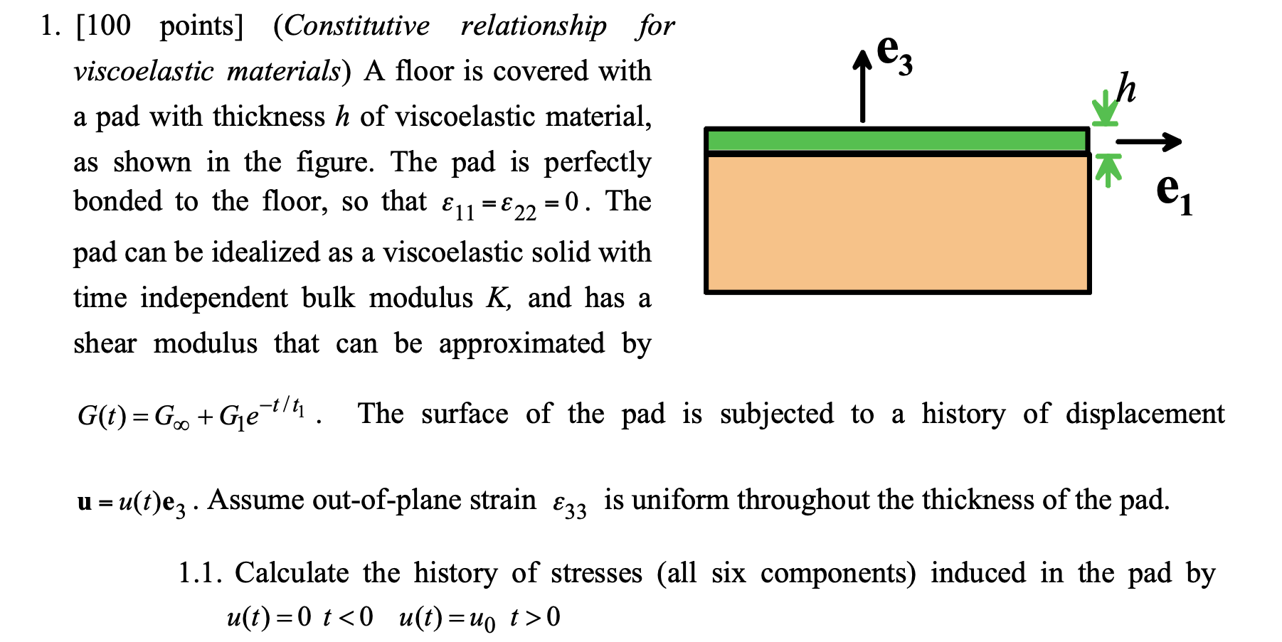 Solved (Constitutive relationship for viscoelastic | Chegg.com