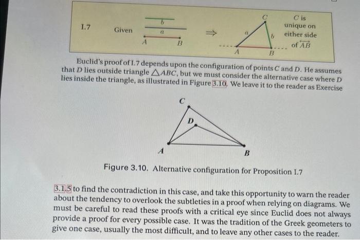 4. Euclid's proof of Proposition I.7 uses the law of | Chegg.com