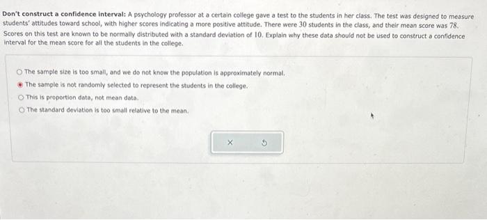 Solved Don't construct a confidence interval: A psychology | Chegg.com