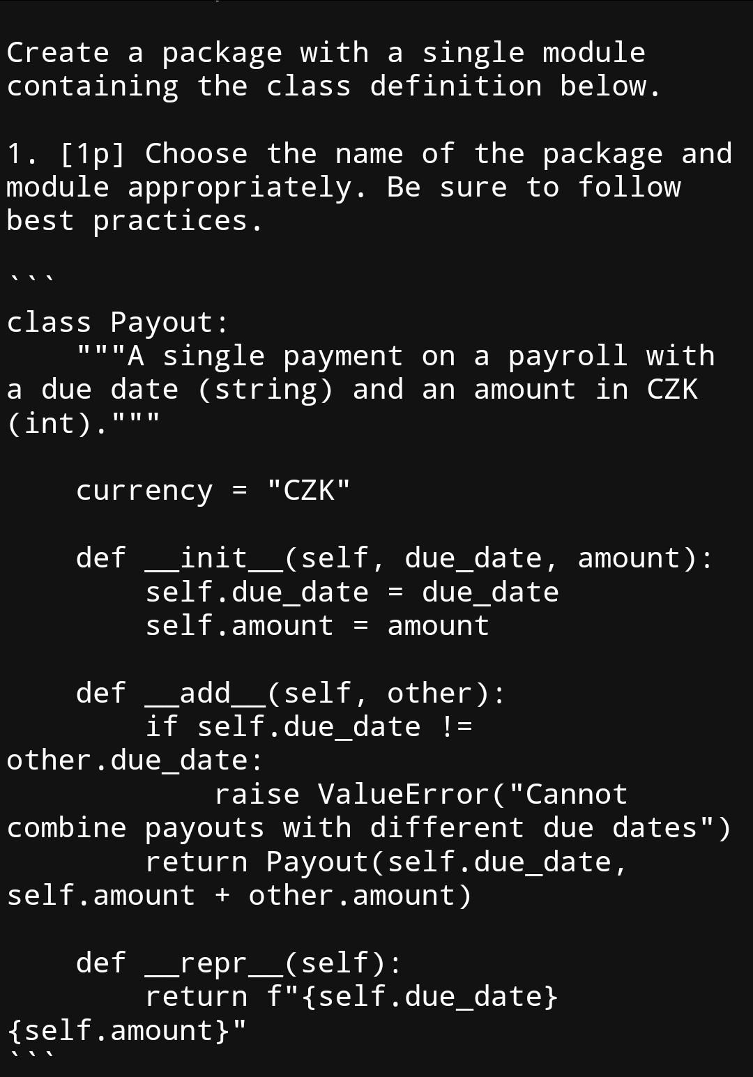 Solved Create a package with a single module containing the | Chegg.com