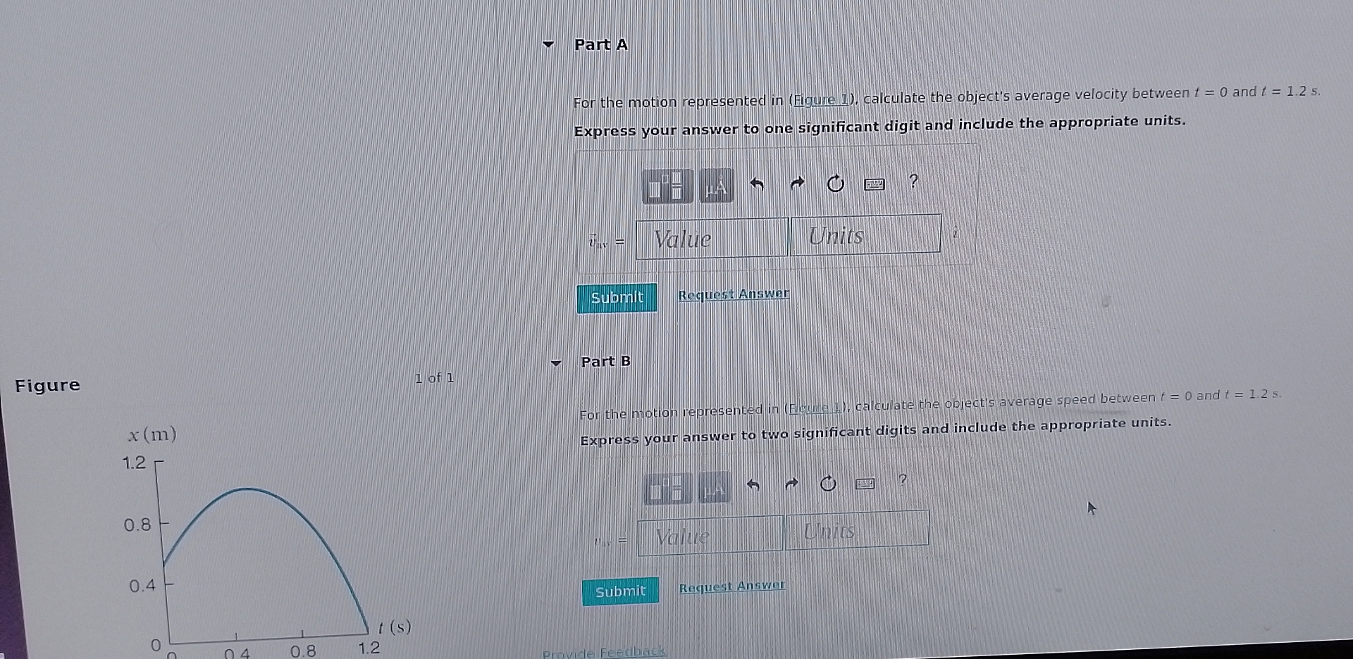 Solved Part AFor the motion represented in (Figure 1), | Chegg.com