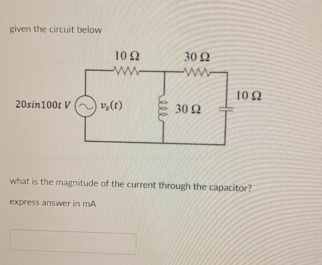 Solved given the circuit below what is the magnitude of the | Chegg.com