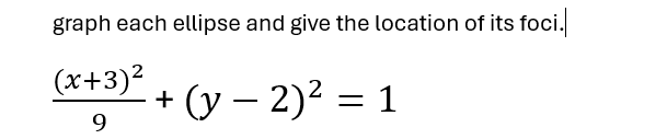 Solved graph each ellipse and give the location of its | Chegg.com