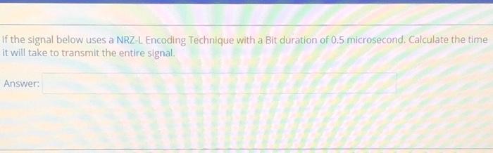If the signal below uses a NRZ-L Encoding Technique, | Chegg.com
