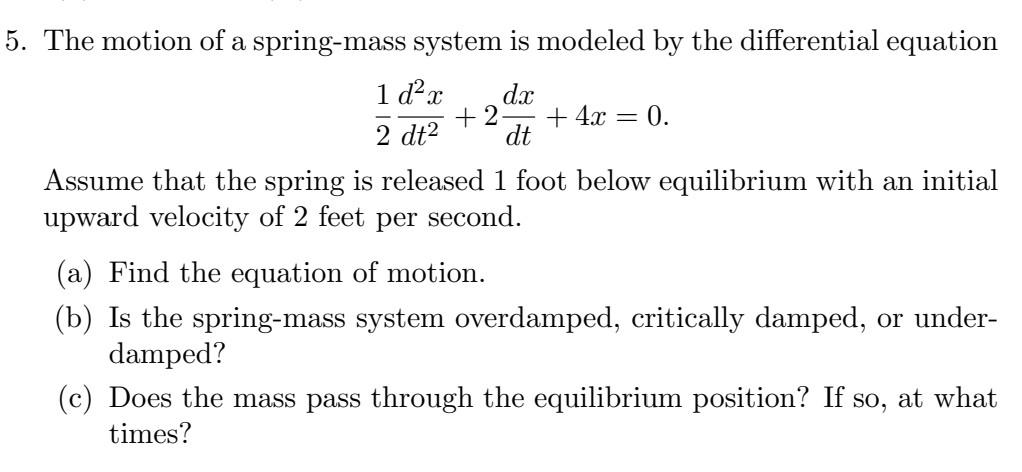 Solved please use c and c2 for constants. and explain the | Chegg.com