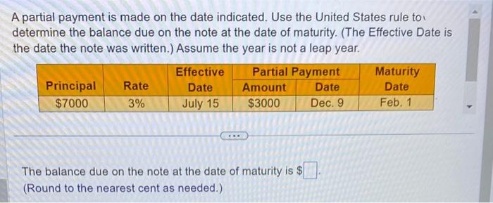 Solved A partial payment is made on the date indicated. Use | Chegg.com