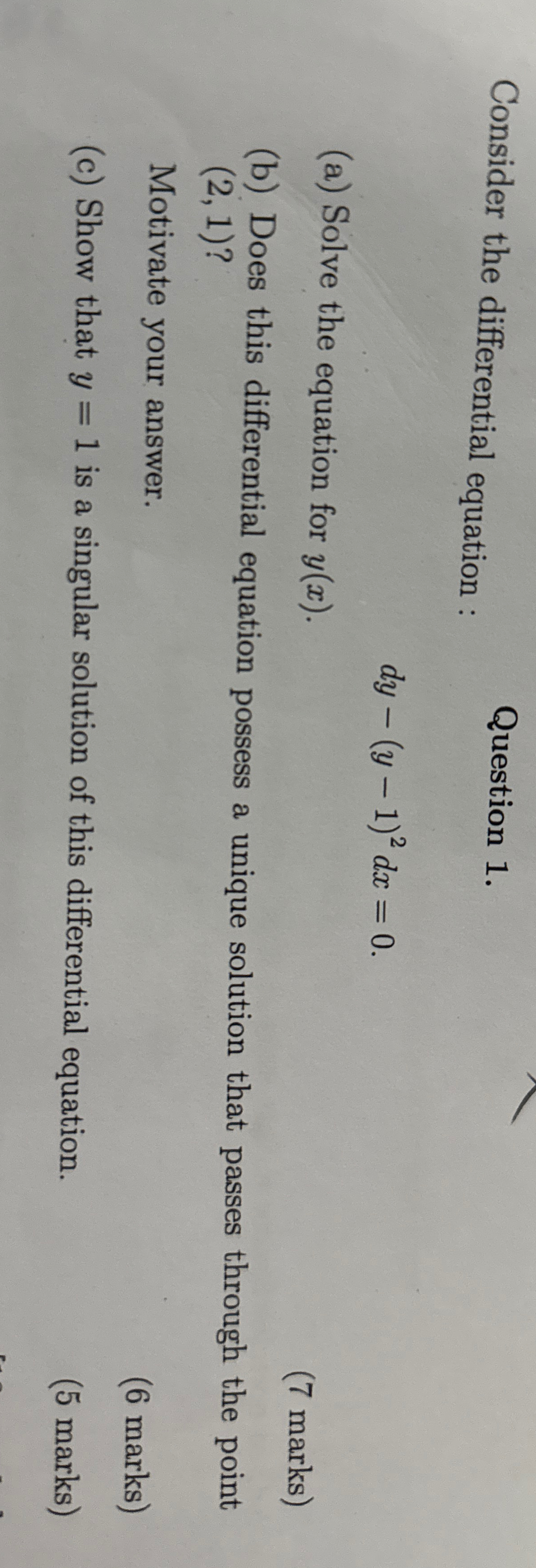 Solved Consider the differential equation :Question | Chegg.com